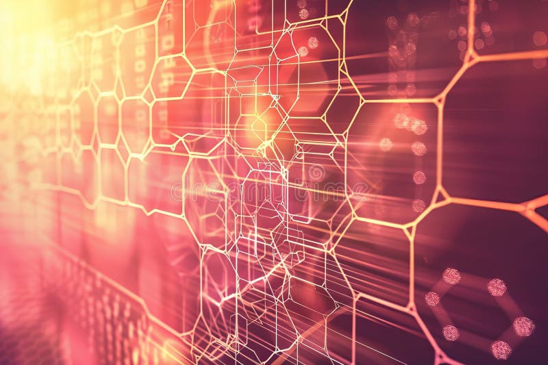 Abstract Orange Technology Hexagonal Background Stock Image - Image of ...