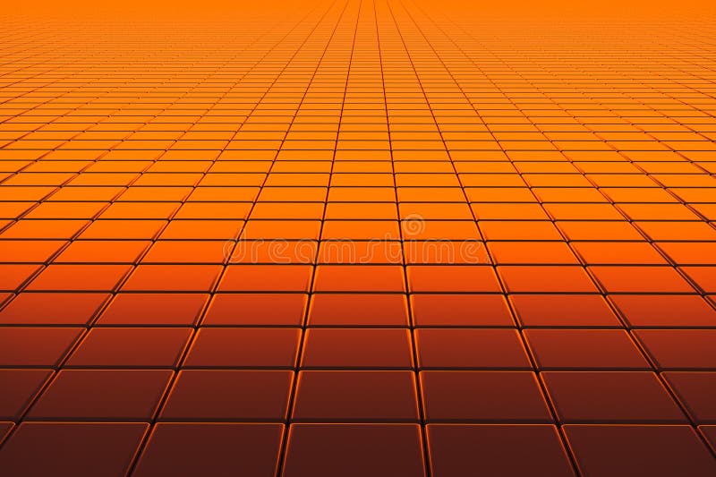 Abstract Orange Tiles Perspective Background with Gradient Light. 3D ...