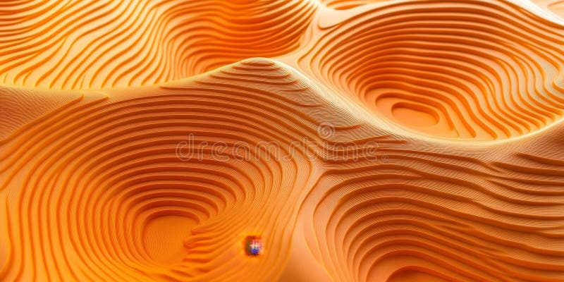 Abstract Orange Topographic Contour Lines, 3D Rendered Waves Background ...