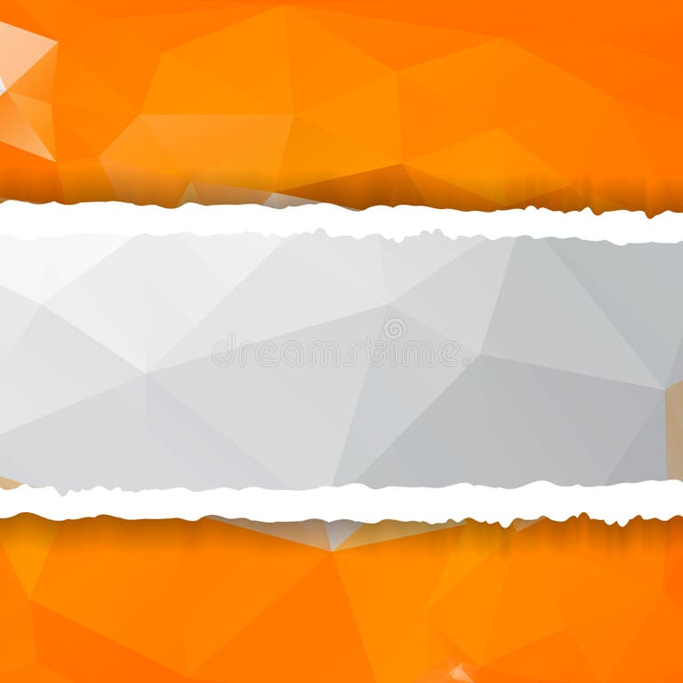 Abstract Orange Triangle Polygonal Torn Paper Stock Vector ...