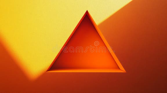 Abstract Orange Triangle with Shadow and Light Play Stock Photo - Image ...