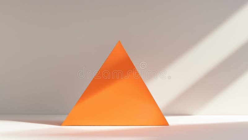 Abstract Orange Triangle with Shadow and Light Play Stock Photo - Image ...