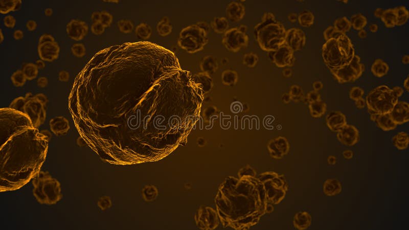 Abstract Orange Virus Cells Under Microscope Stock Illustration ...