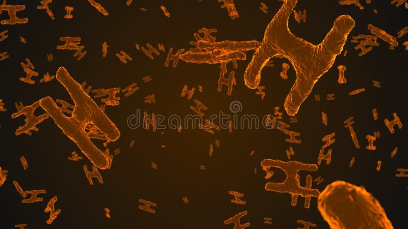 Abstract Orange Virus Cells Under Microscope Stock Illustration ...