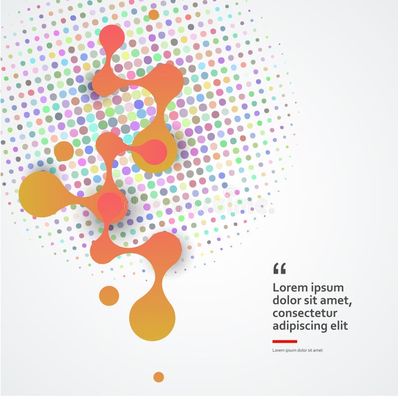 Abstract Orange Volumetric Large Molecules with Bright Circles on White ...