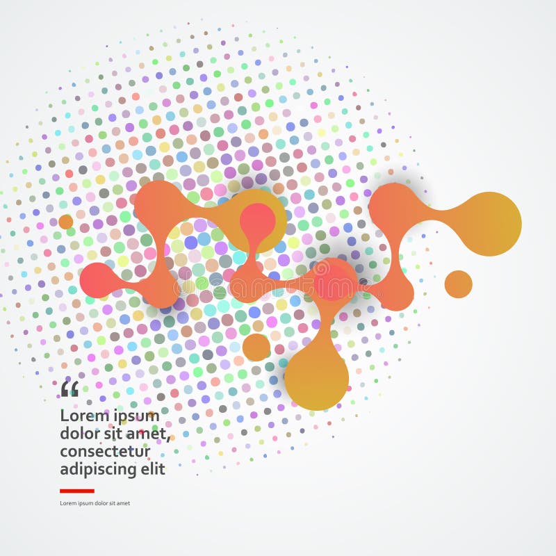 Abstract Orange Volumetric Large Molecules with Bright Circles on White ...