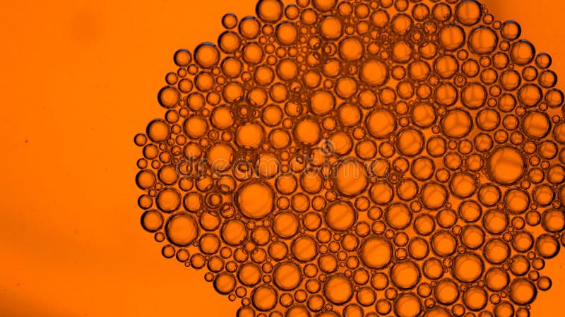 Abstract Orange Water Background and Transparent Soap Bubble Pattern ...