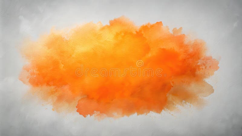 Abstract Orange Watercolor Wash Texture on Gray Background. Generative ...