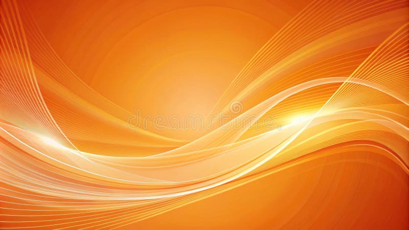 Abstract Orange Wave Background with Glowing Lines and Curves. Generative AI Stock Illustration ...