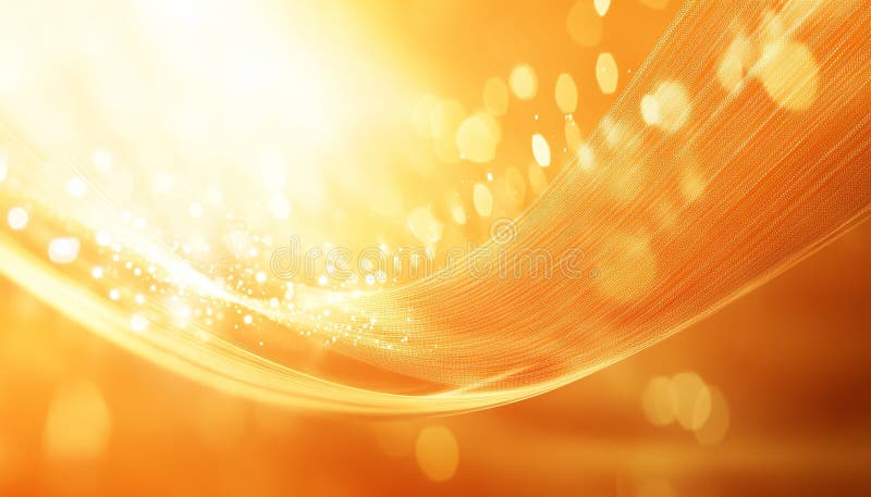 Abstract Orange Wave Background, Technology, Stream Lighting Lines ...