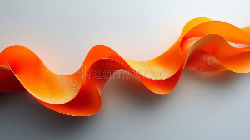 Abstract Orange Wave Design Showing Fluid Movement Stock Illustration ...