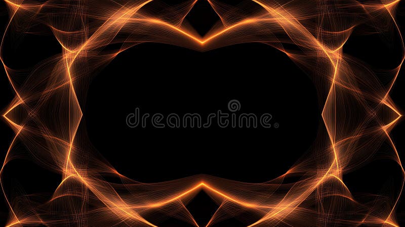 Abstract Orange Wave Frame Design Artwork Stock Illustration ...