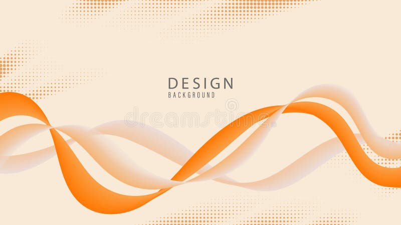 Abstract Orange Wave Vector. Curve Flow Orange Motion Illustration ...
