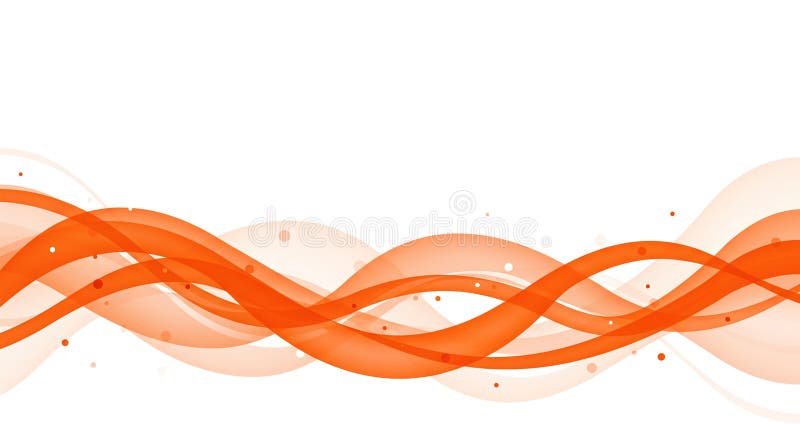 Abstract Orange Waves - Data Stream Concept. Orange White Presentation ...