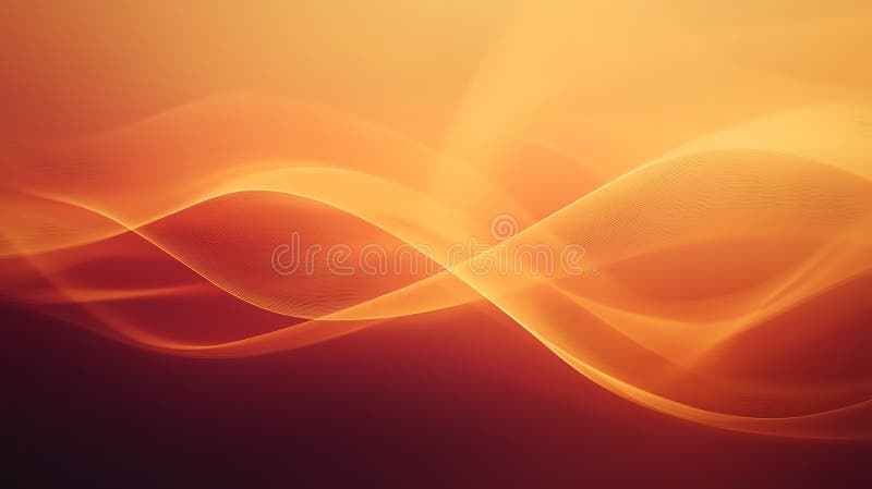 Abstract Orange Waves Flowing Design Stock Illustration - Illustration ...