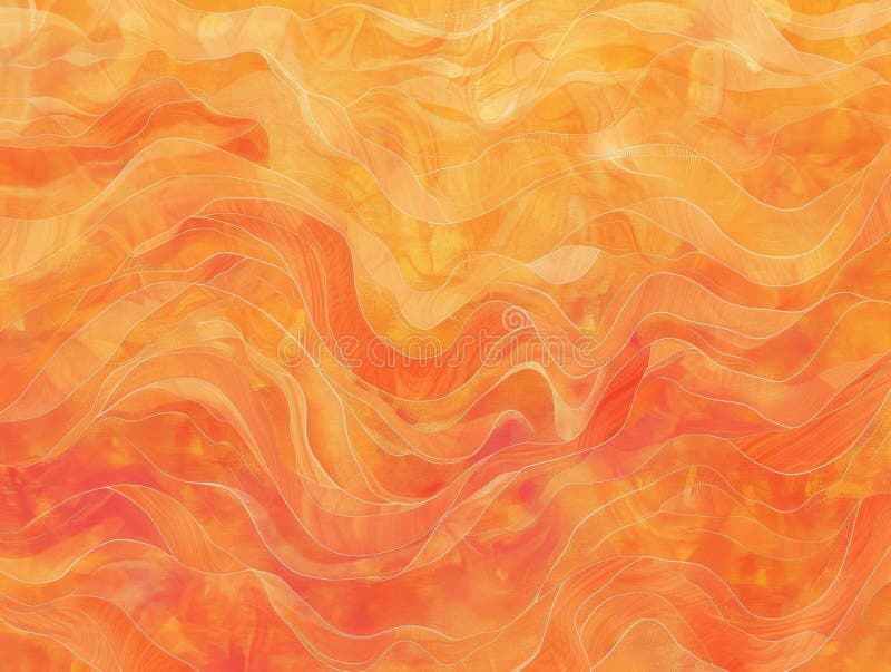 Abstract Orange Waves in a Vibrant Flow Stock Photo - Image of movement ...