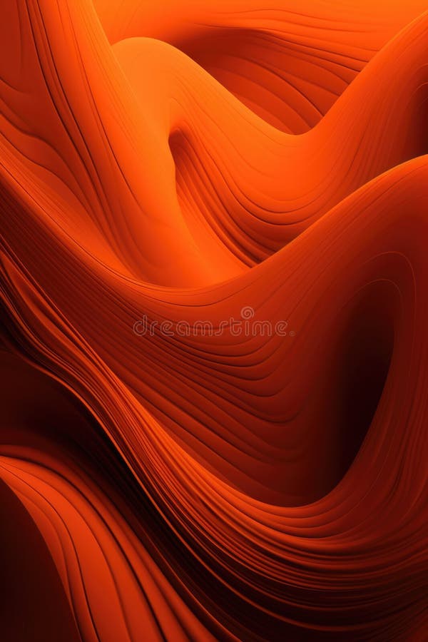 Abstract Orange Wavy Lines and Curves Background, Created Using ...