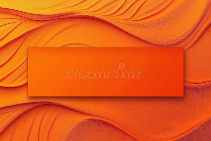 Abstract Orange Wavy Texture Background with Central Rectangular Blank ...