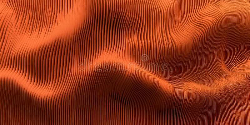 Abstract Orange Wavy Texture Background Pleated Fabric Design 3D Render ...