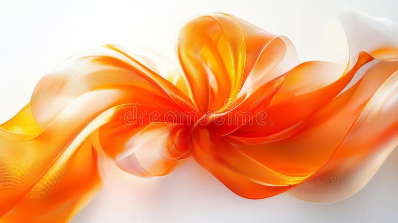 Abstract Orange and White Fabric Swirls Design Stock Illustration ...