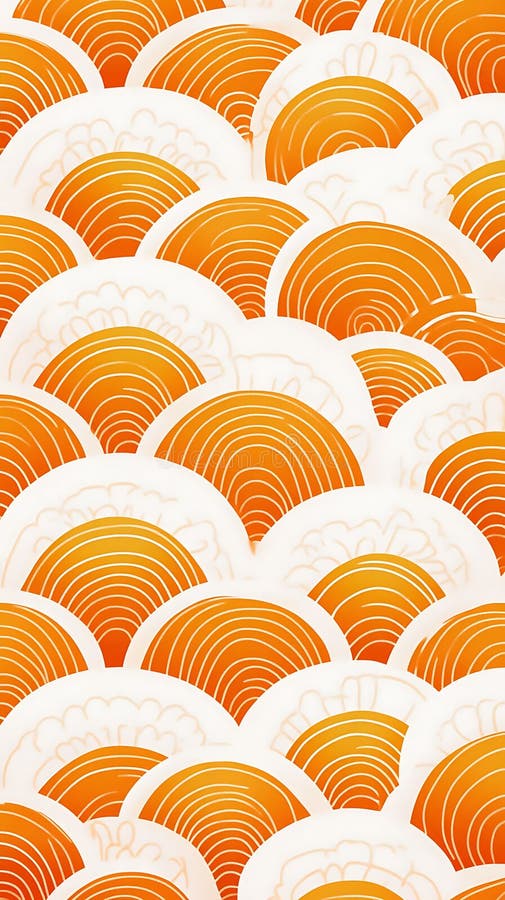 Abstract Orange and White Pattern with Geometric Shapes Stock ...