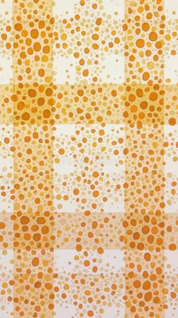Abstract Orange and White Polka Dot Pattern with Checkerboard Design ...