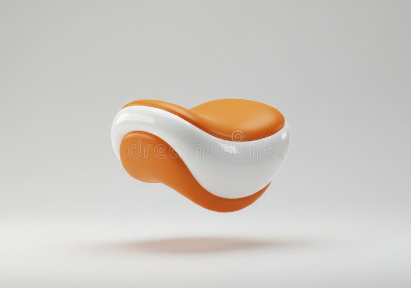 Abstract Orange and White Smooth Shape Floating Stock Illustration ...