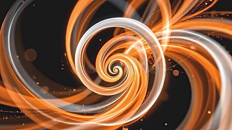 Abstract Orange and White Spirals Intertwining, Flowing Gracefully with ...