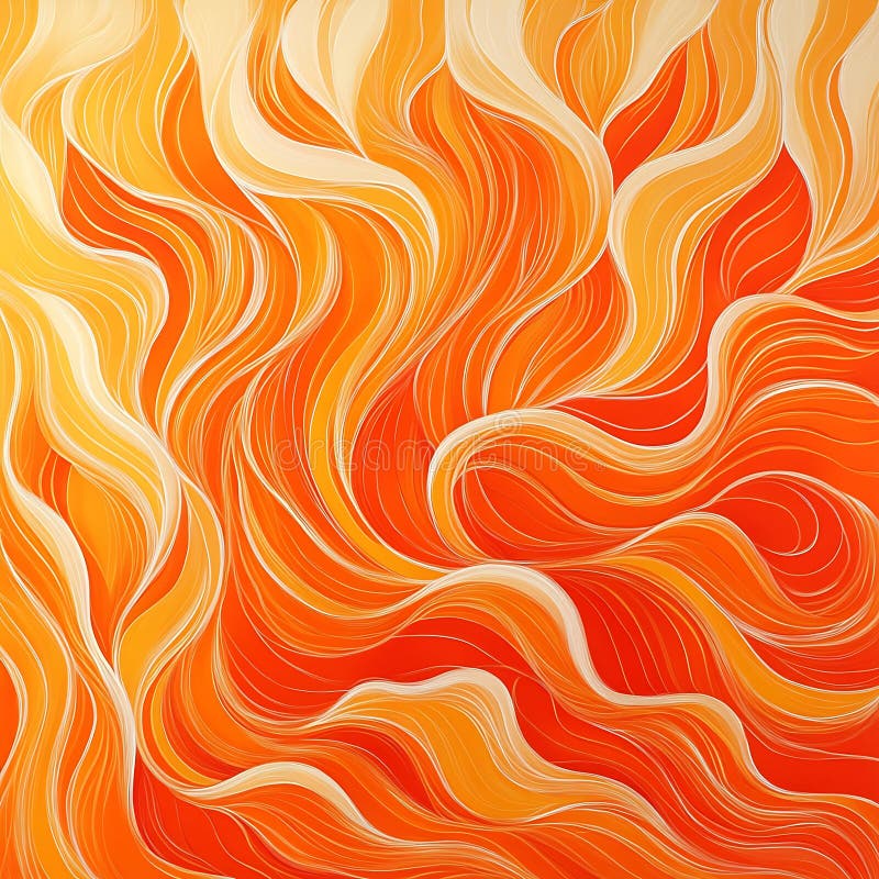 Abstract Orange and White Swirling Lines Background Stock Illustration ...