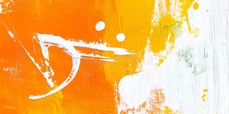Abstract Orange White Yellow Acrylic Painting Texture Background Stock ...