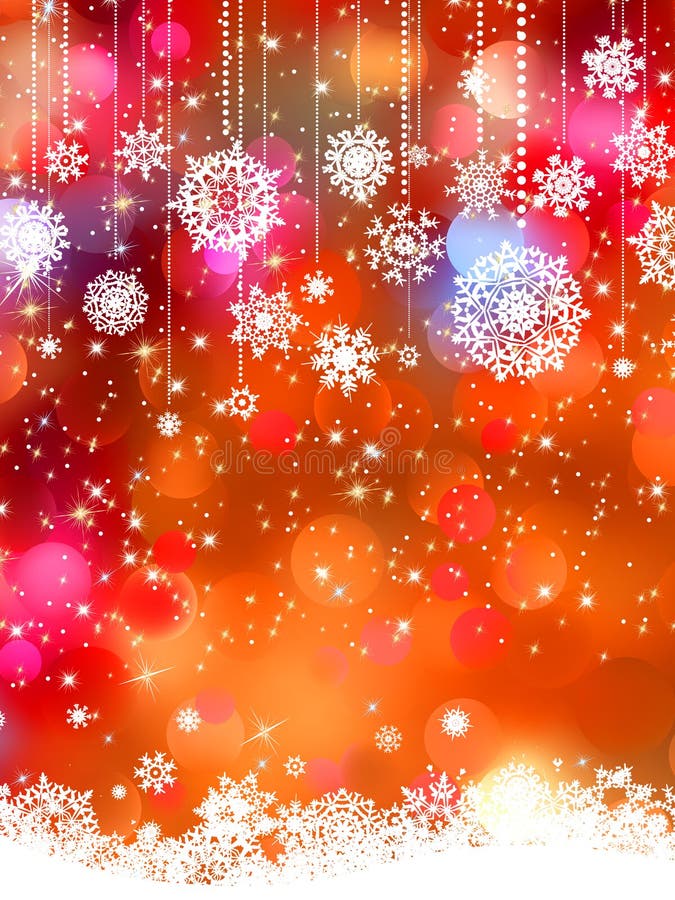 Orange Winter Background with Snowflakes. EPS 8 Stock Vector ...