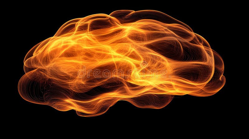 Abstract Orange and Yellow Brain-Shaped Light Formation Stock ...