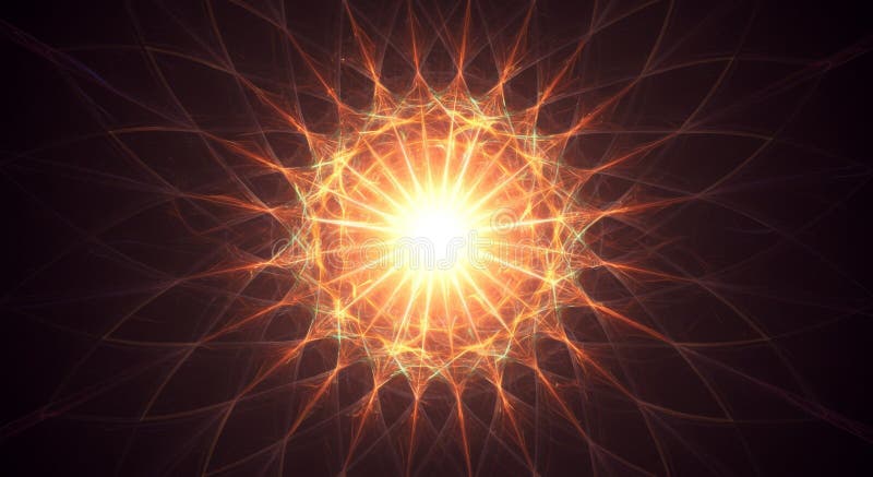 Abstract Orange and Yellow Energy Glow with Dark Background Stock ...