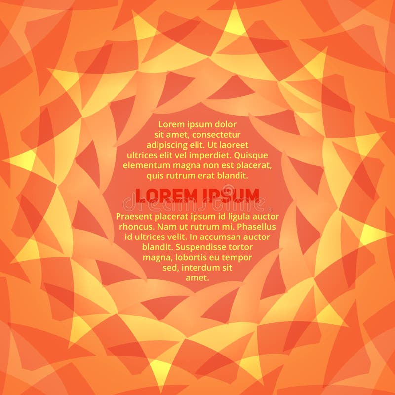 Abstract Orange-yellow Gradient Circular Text Template Stock Vector ...