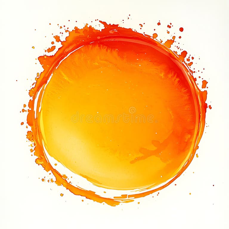 Abstract Orange and Yellow Paint Splash Circular Design Element this ...