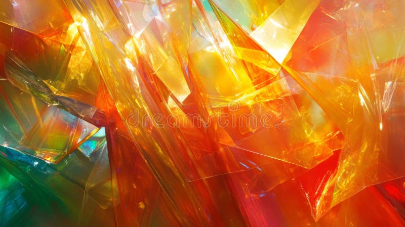 Abstract Orange Yellow Red Glass Shard Composition Stock Illustration ...