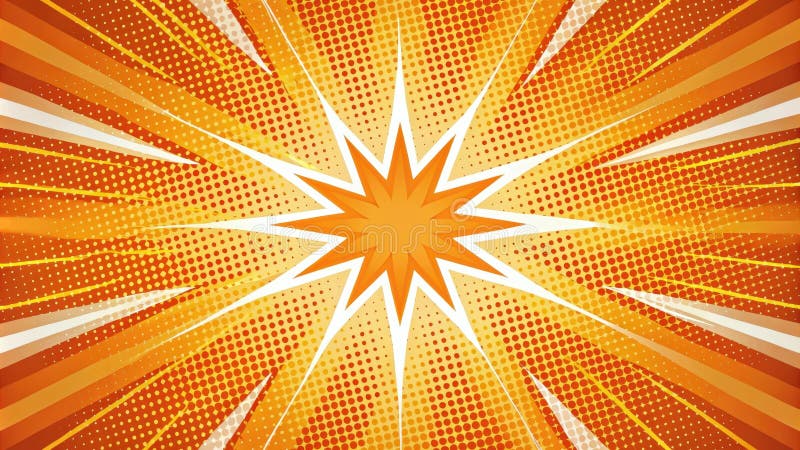 Abstract Orange and Yellow Starburst Background with Dynamic Rays and ...