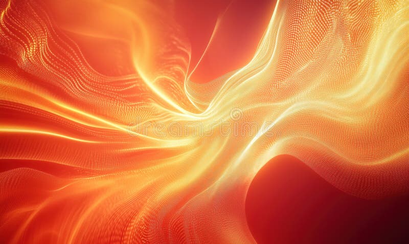 Abstract Orange and Yellow Wave Patterns with Glowing Light Effects ...