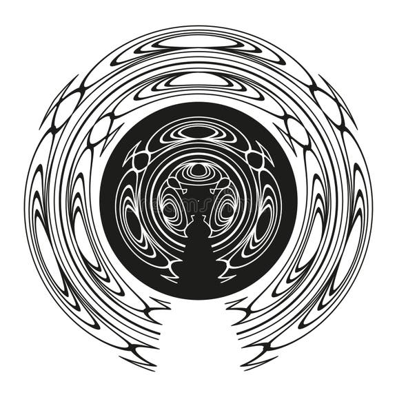 Abstract Orb Shape. Optical Pattern Figure. Circular Illusion Icon ...