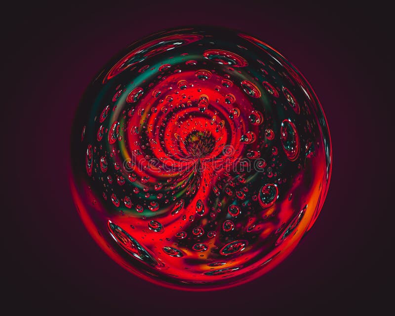 Abstract Orb with Water Drops Stock Illustration - Illustration of ...