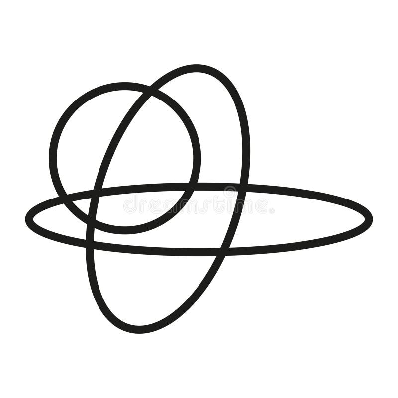 Abstract Orbit Shape. Black Lines. Geometric Design. Vector ...