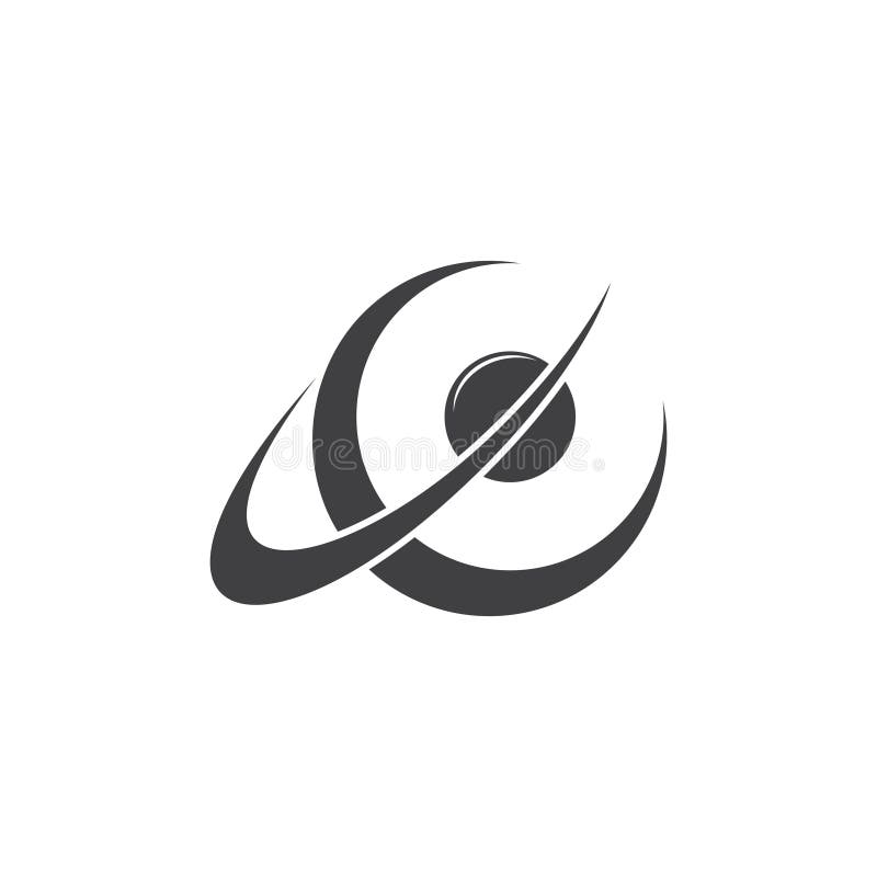 Abstract Orbital Planet Flat Logo Vector Stock Illustration ...