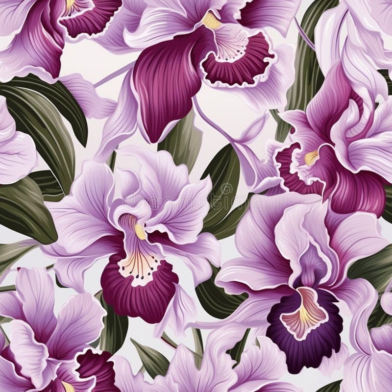 Abstract Orchid Pattern for Bus Stop Ad Stock Illustration ...