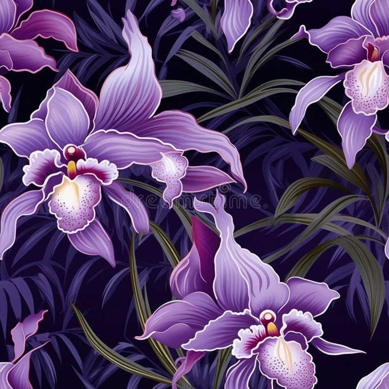 Abstract Orchid Pattern for a Unique Design Stock Illustration ...