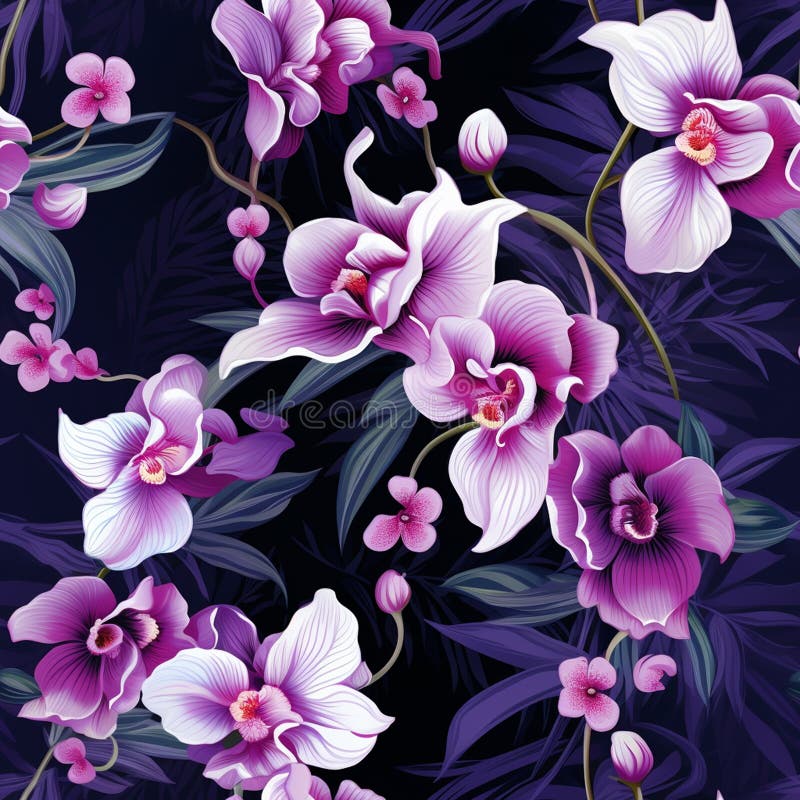 Abstract Orchid Pattern for Zentangle Design Stock Illustration ...