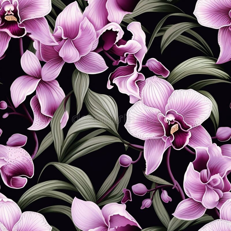 Abstract Orchid Pattern for Zentangle Design Stock Illustration ...