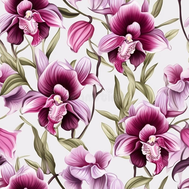 Abstract Orchid Pattern for Zentangle Design Stock Illustration ...
