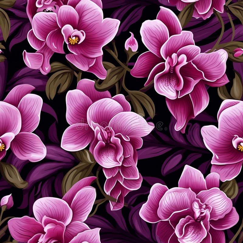 Abstract Orchid Pattern for Zentangle Design Stock Illustration ...