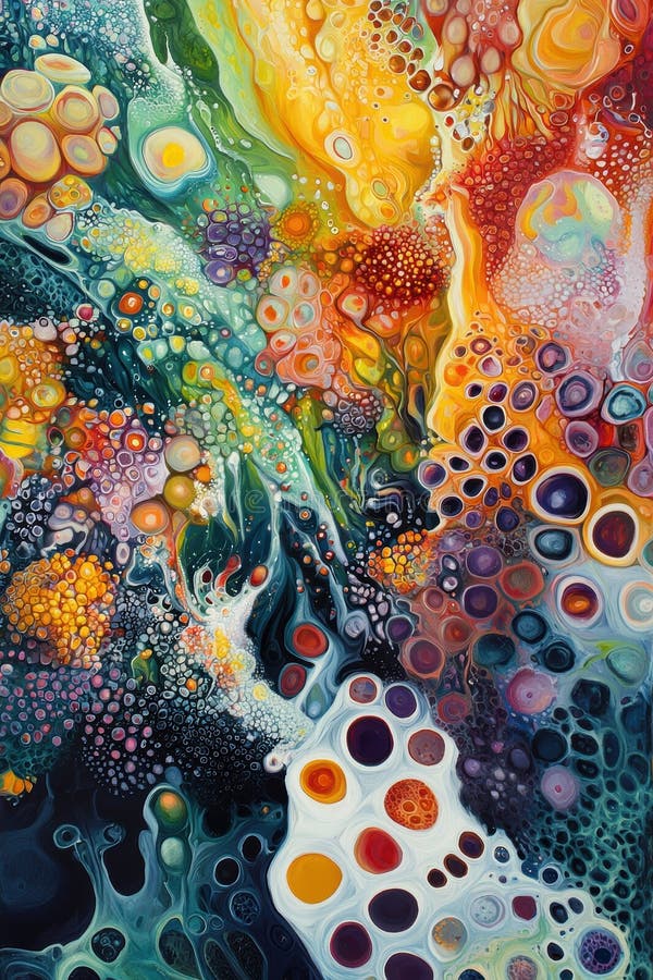 Abstract Organic Bacteria Art with Delicate Textures Stock Illustration ...