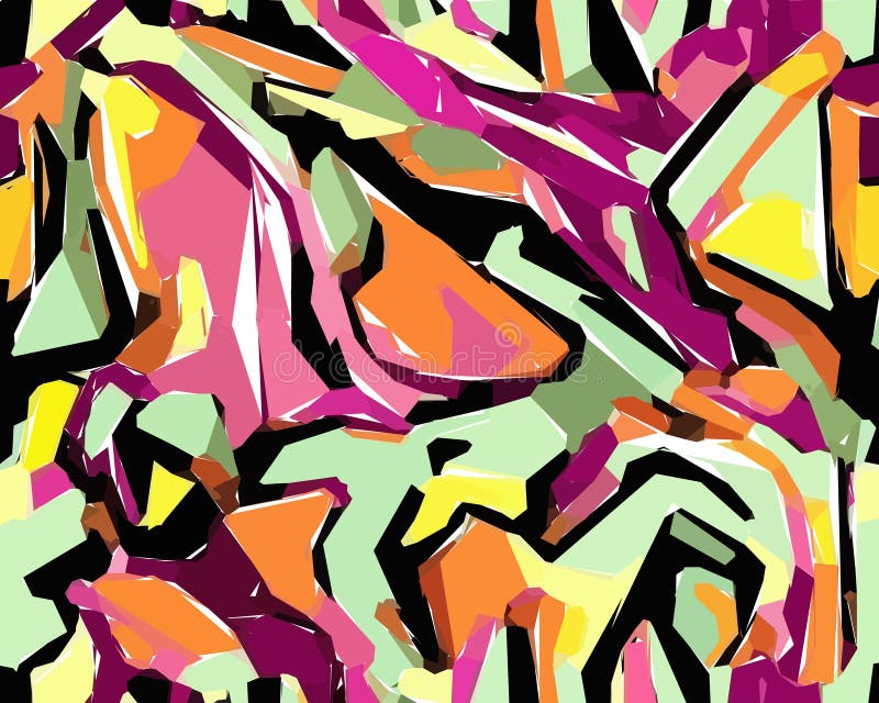 Colorful Camouflage Safari Pattern. Illustration for Fabrics, Postcards ...